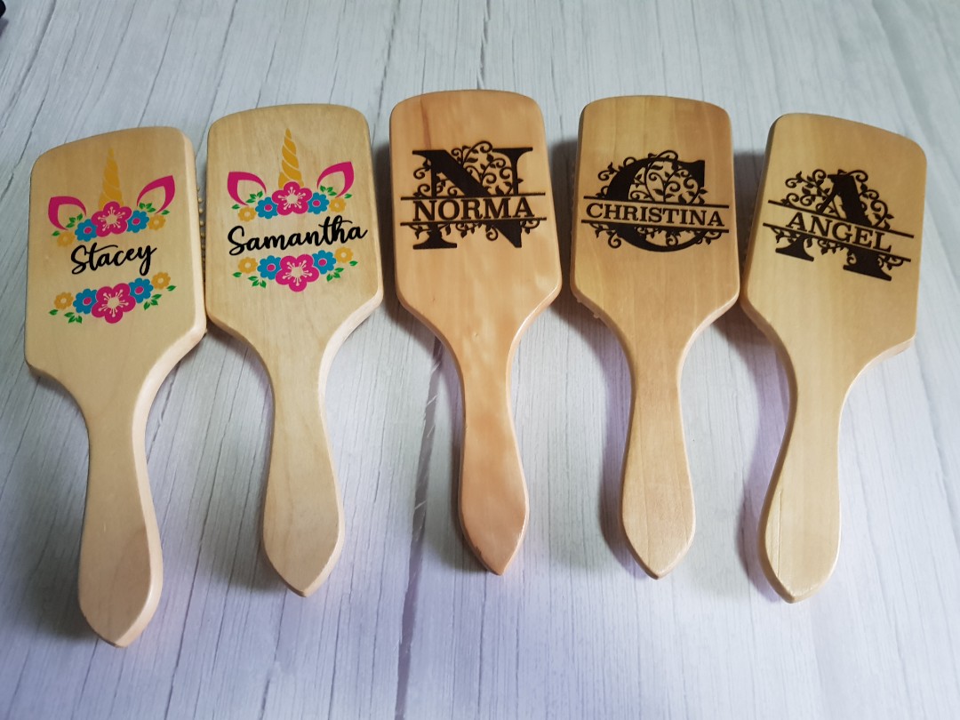 laser engraved paddle brush, Hobbies & Toys, Stationery & Craft ...