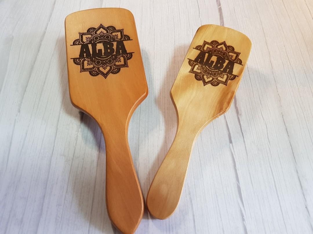 laser engraved paddle brush, Hobbies & Toys, Stationery & Craft ...