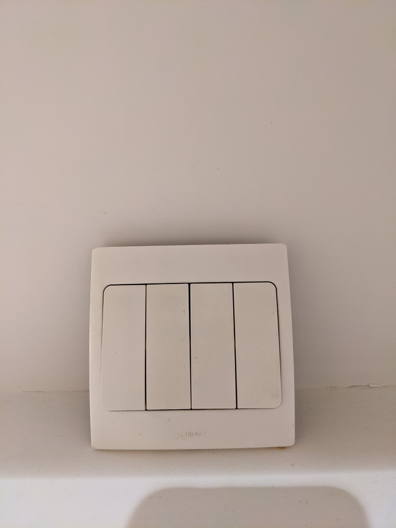Legrand mallia 4 gang switch, TV & Home Appliances, Electrical ...