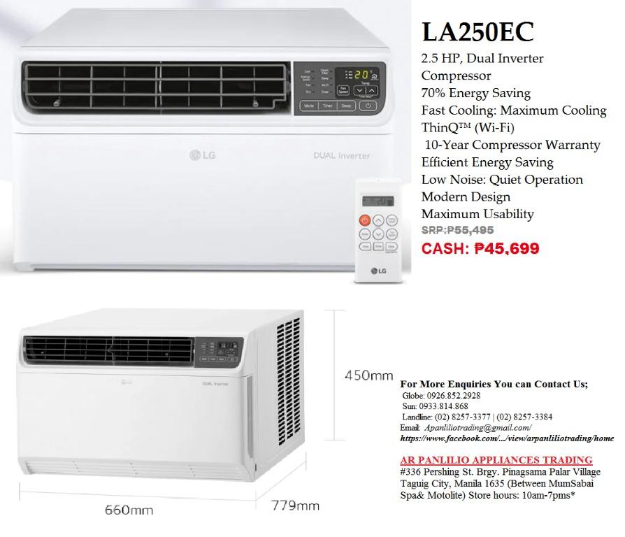 LG DUAL INVERTER WINDOW TYPE, TV & Home Appliances, Air Conditioning ...