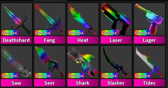 Murder Mystery 2 (MM2) Full Chroma Set, Video Gaming, Video Game ...