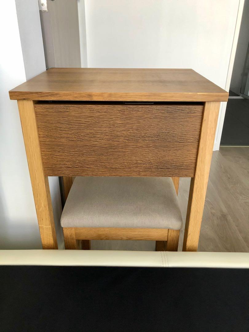 MUJI Vanity Table with Stool, Furniture & Home Living, Furniture ...
