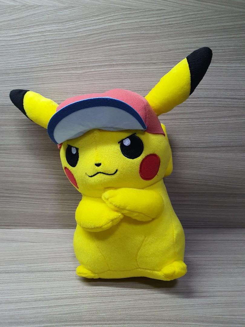 Pikachu with Ash Cap plushie, Hobbies & Toys, Toys & Games on Carousell