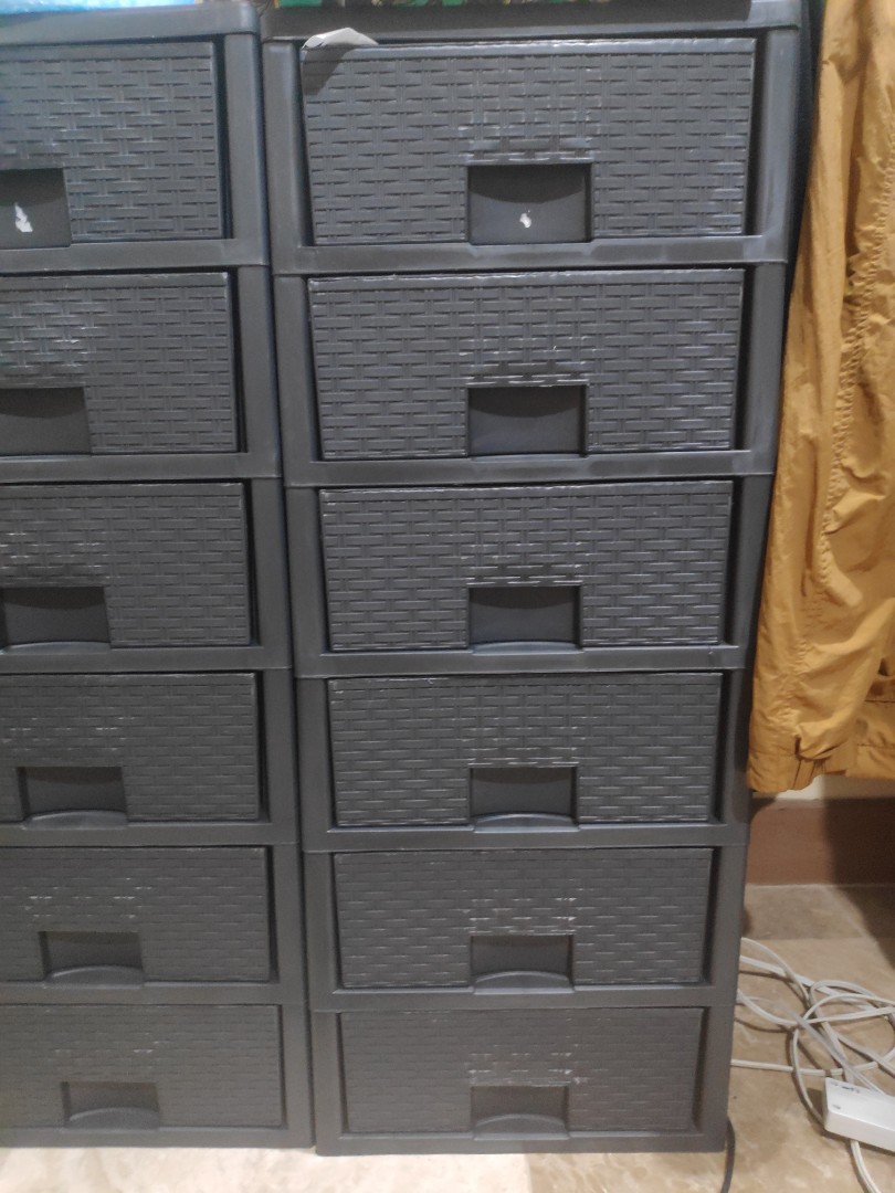 Plastic Rattan-inspired 6-layer drawer, Furniture & Home Living ...