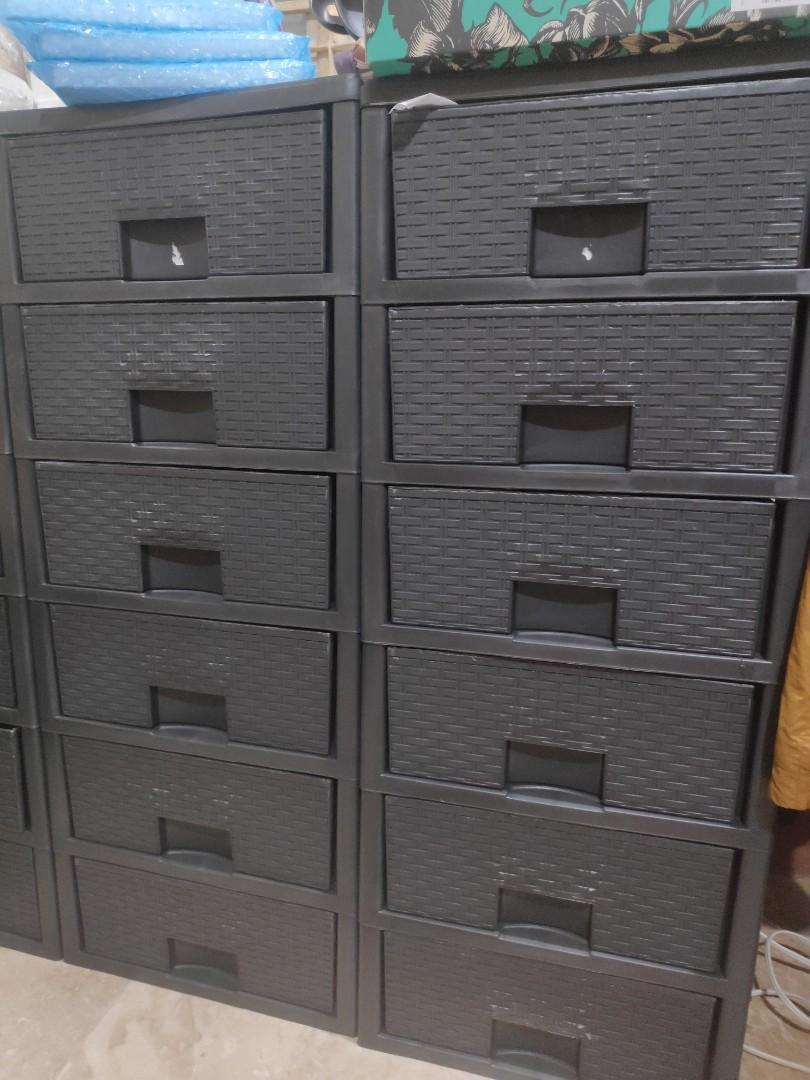 Plastic Rattan-inspired 6-layer drawer, Furniture & Home Living ...