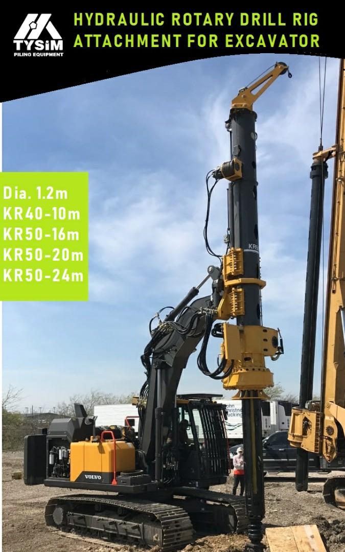 Rotary drill rig attachment , hydraulic drill attachment , soilmec rt3 ...