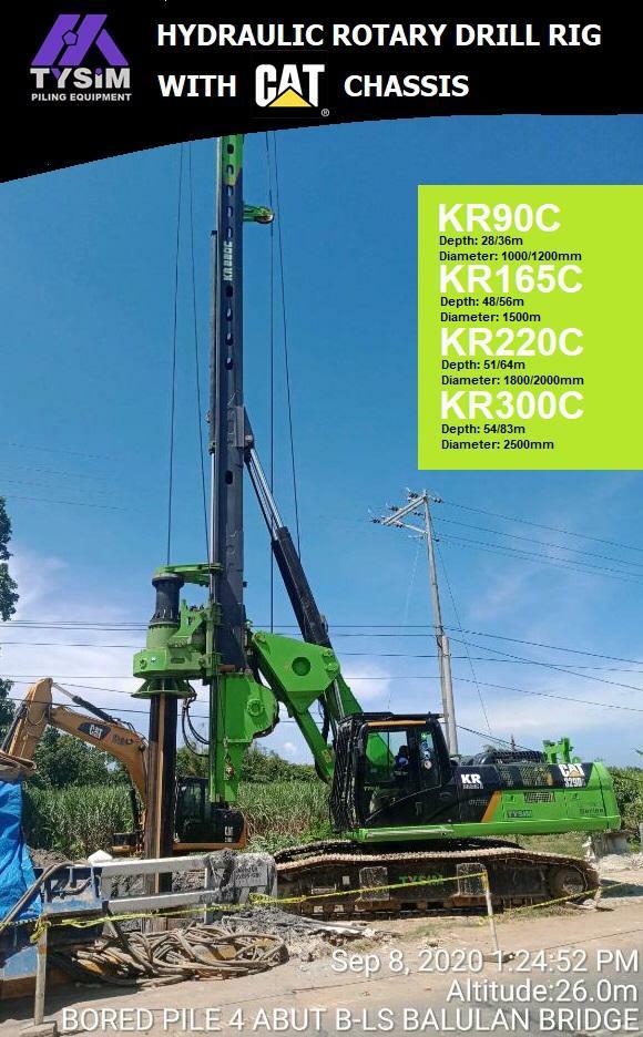 Hydraulic Rotary drill rig with cat base hydraulic drill rig piling rig ...