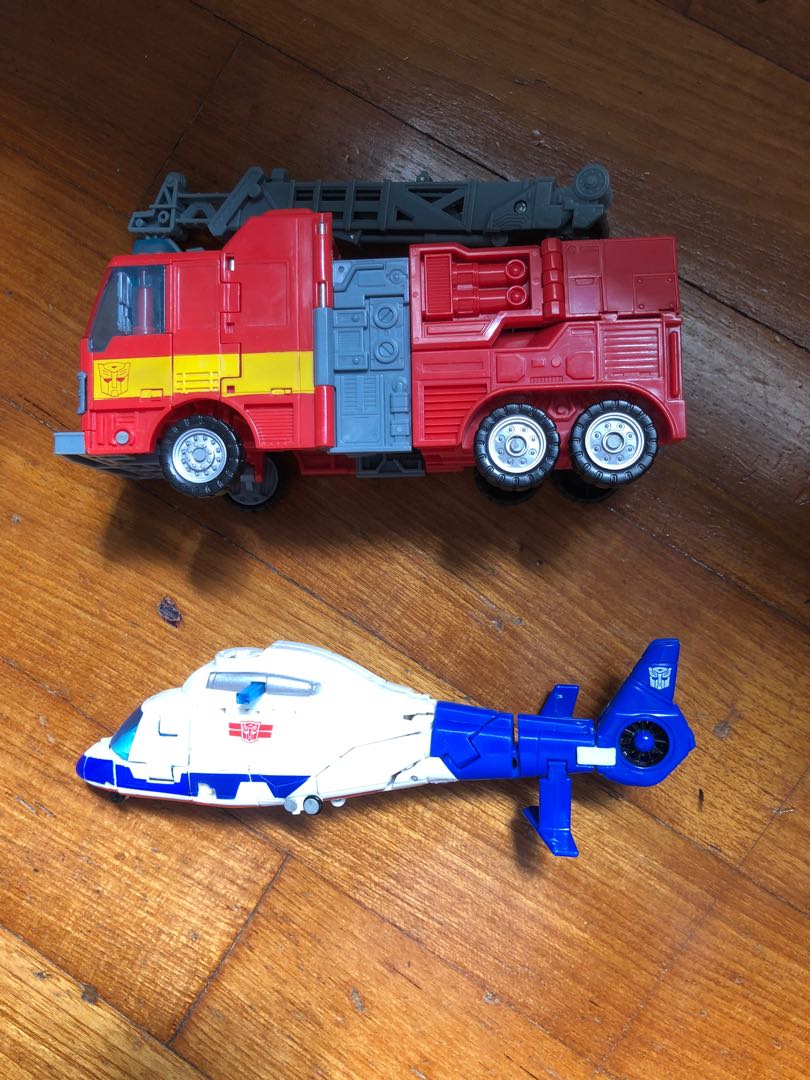 Transformers Fire Engine & Heli Set, Hobbies & Toys, Toys & Games on ...