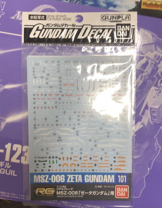 Bandai Authentic Water Decal for RG Zeta Gundam 1/144, Hobbies & Toys ...