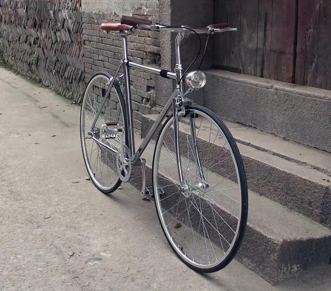 CHIRSTMAS sales !! Kolor chrome silver vintage bike bicycle hybrid ...
