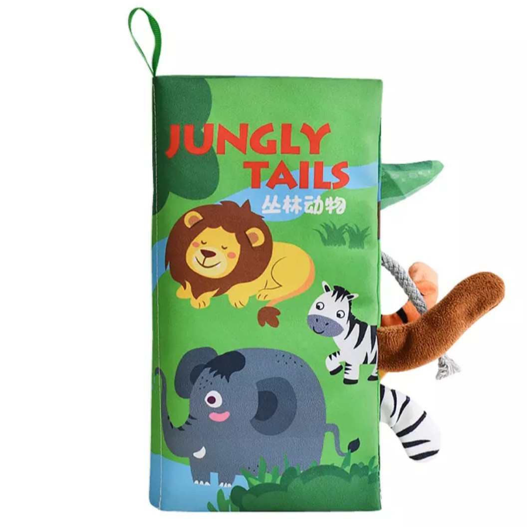 Cloth books for babies with animal tails, squeaky sound, ocean animals ...