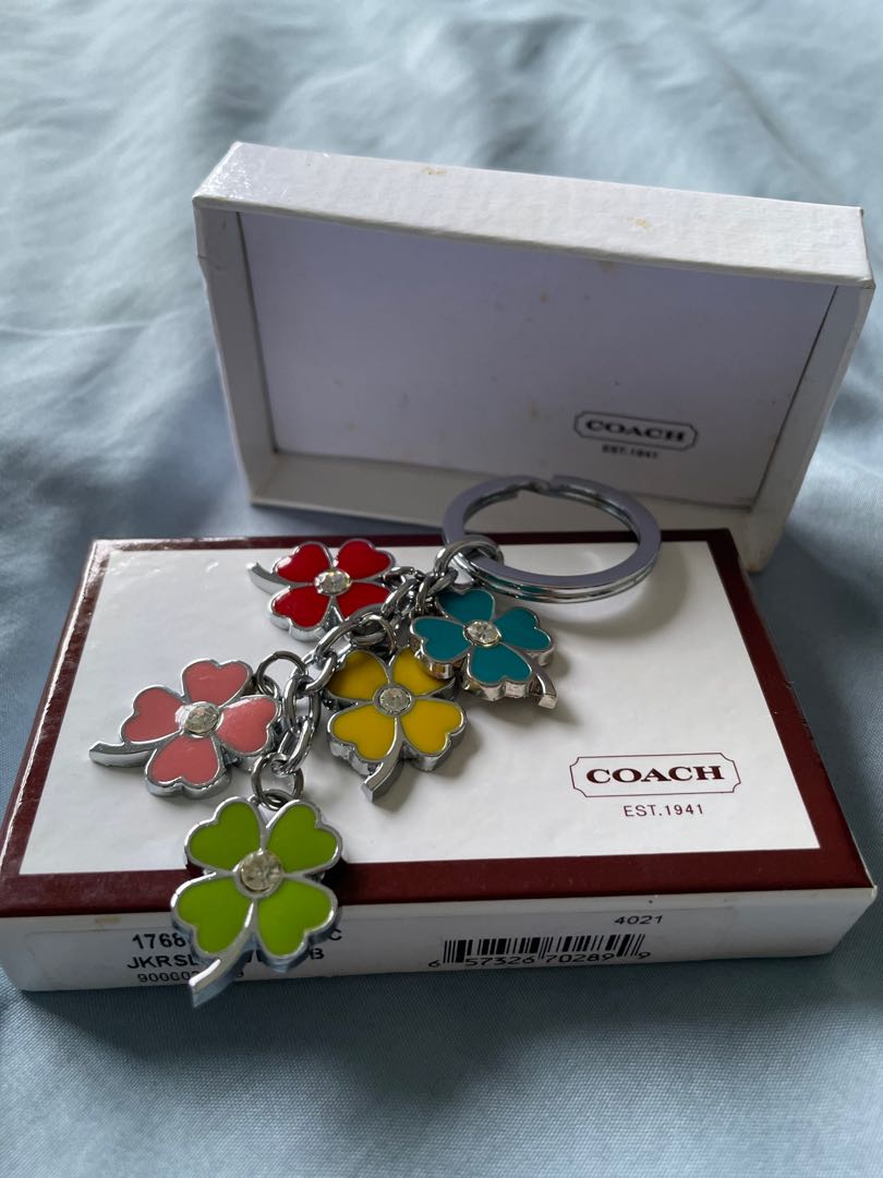 Coach Key Ring - clover leaves, Luxury, Accessories on Carousell