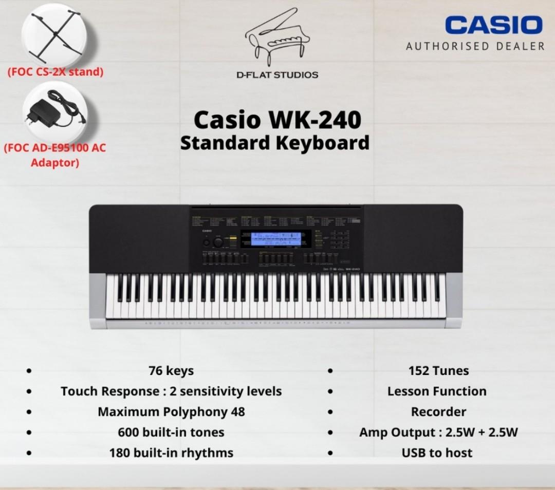 Casio WK-240 (76 keys Keyboard), Hobbies & Toys, Music & Media, Musical ...