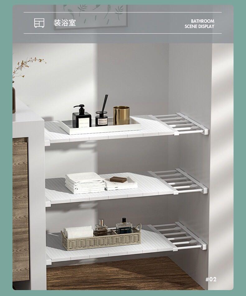 Nail free Extendable telescopic storage rack board shelf cabinet ...