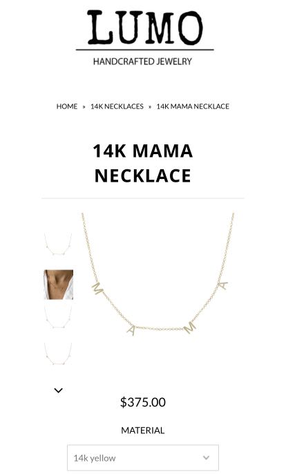 Lumo jewelry mama necklace store