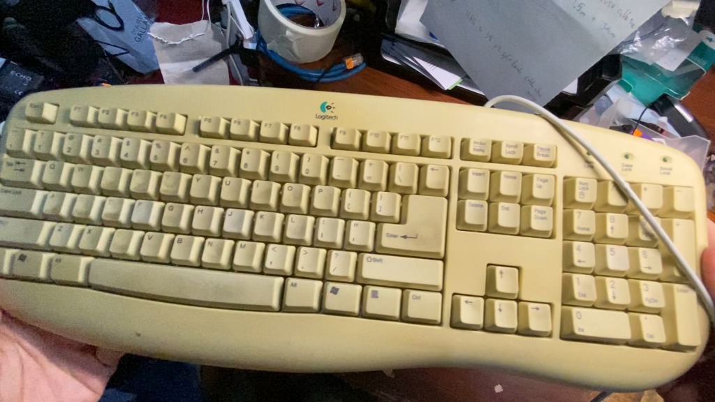 Logitech old PS2 Keyboard yellowed, Computers & Tech, Parts ...