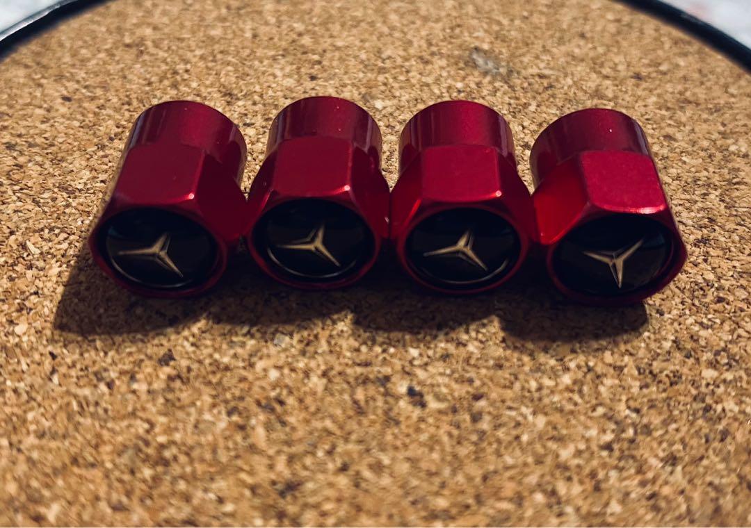 MERCEDES BENZ RED TYRE AIR TIRE CAPS, Car Accessories, Accessories on ...
