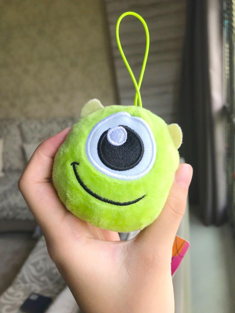 Monster Inc. Mike Wazowski keychain plushy, Hobbies & Toys, Toys ...