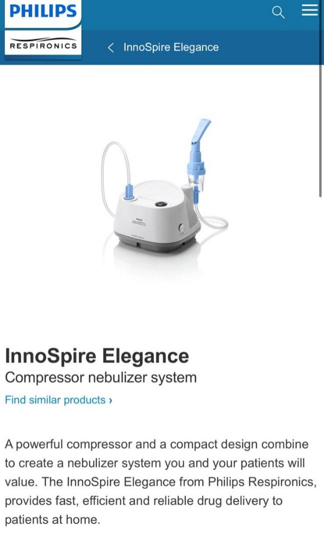 Philips InnoSpire Elegance Compressor Nebulizer system, Health ...