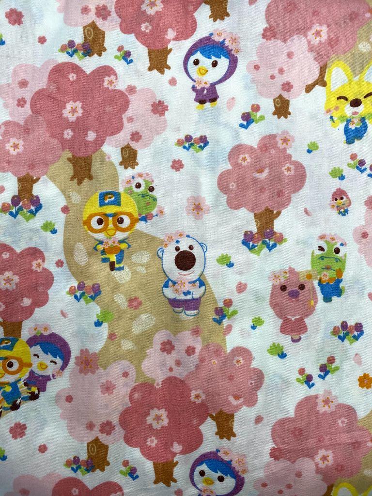 Pororo Sakura fabric, Design & Craft, Craft Supplies & Tools on Carousell