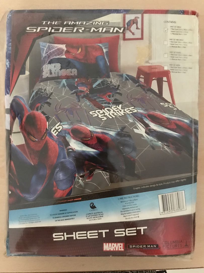 Spider Man Bedsheet Set - Single, Everything Else on Carousell