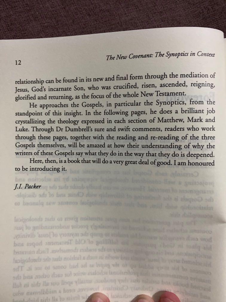 The New Covenant (Matthew, Mark & Luke) - William J Dumbrell, Hobbies ...