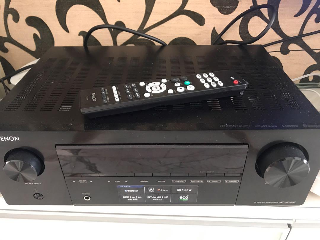 Very new Denon AVR-X250BT - 5.1 Amplifier - 4K Ultra HD AV Receiver ...