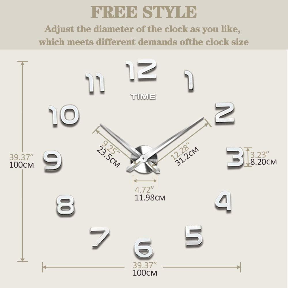 Vangold Frameless DIY Wall Clock SILVER, Furniture & Home Living, Home ...
