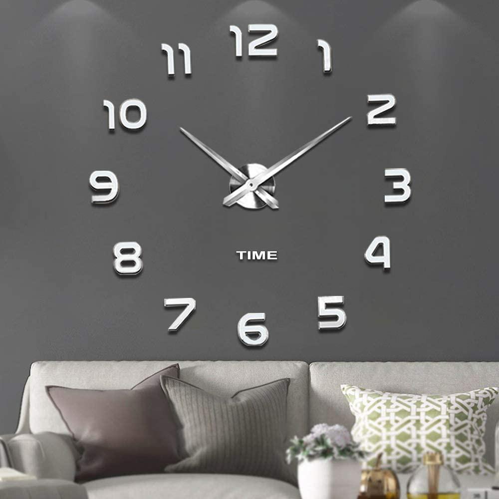 Vangold Frameless DIY Wall Clock SILVER, Furniture & Home Living, Home ...
