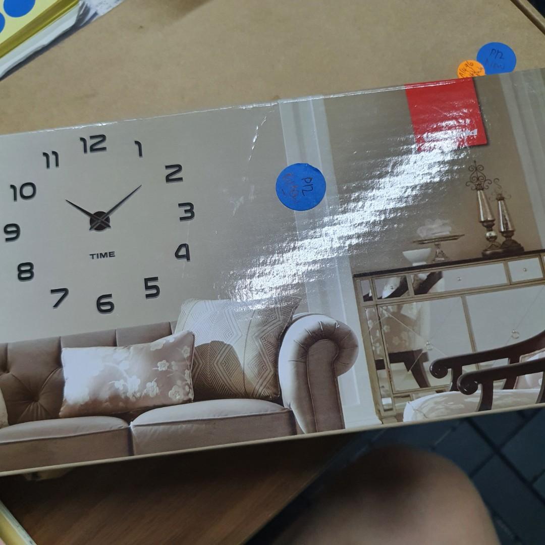 Vangold Frameless DIY Wall Clock SILVER, Furniture & Home Living, Home ...