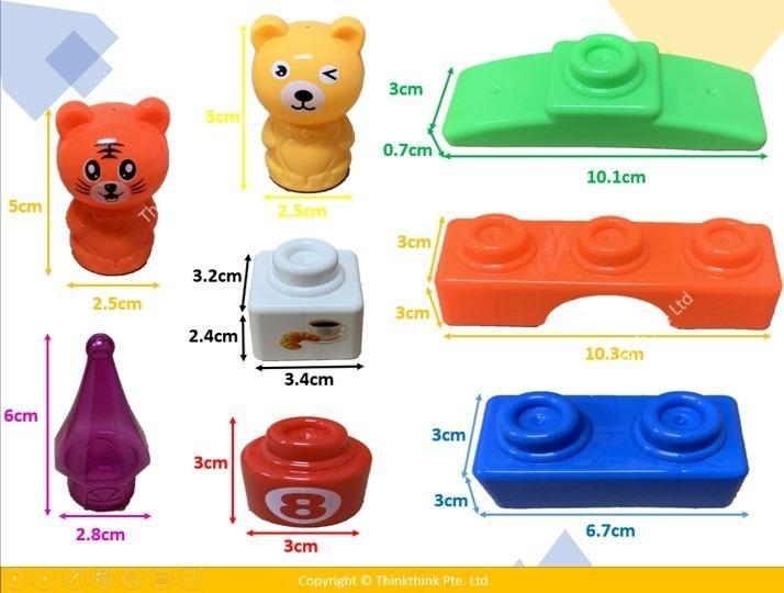 66 Pieces Big Building Blocks with One Transparent Bag for Children ...