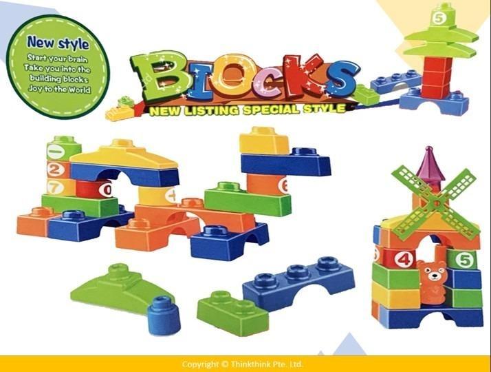 66 Pieces Big Building Blocks with One Transparent Bag for Children ...