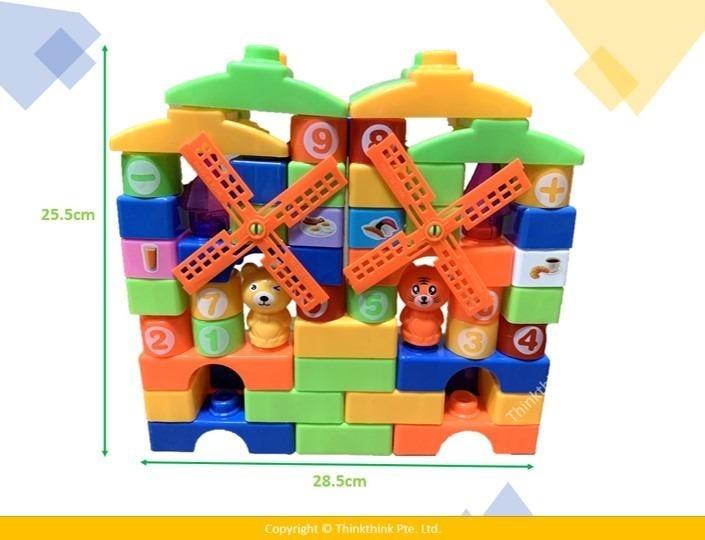 66 Pieces Big Building Blocks with One Transparent Bag for Children ...