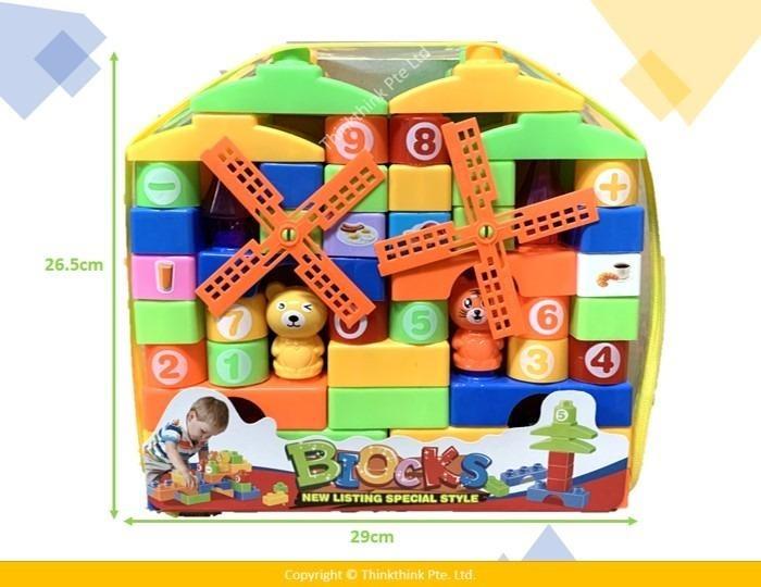 66 Pieces Big Building Blocks with One Transparent Bag for Children ...