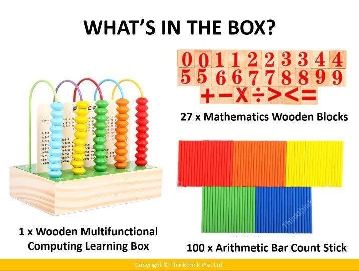 Educational Wooden Toy Multi-functional Computing Learning Box (Abacus ...