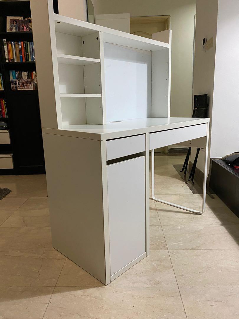 IKEA Micke Desk with shelving unit, Furniture & Home Living, Furniture ...