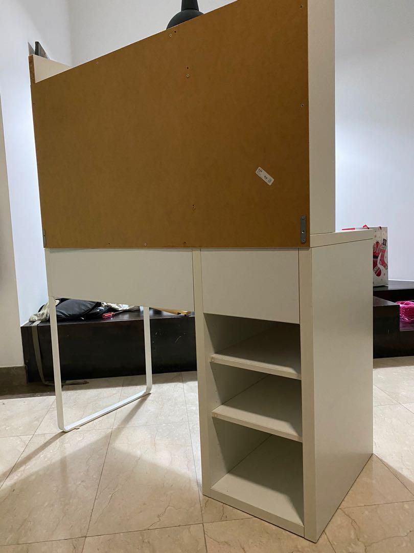 IKEA Micke Desk with shelving unit, Furniture & Home Living, Furniture ...
