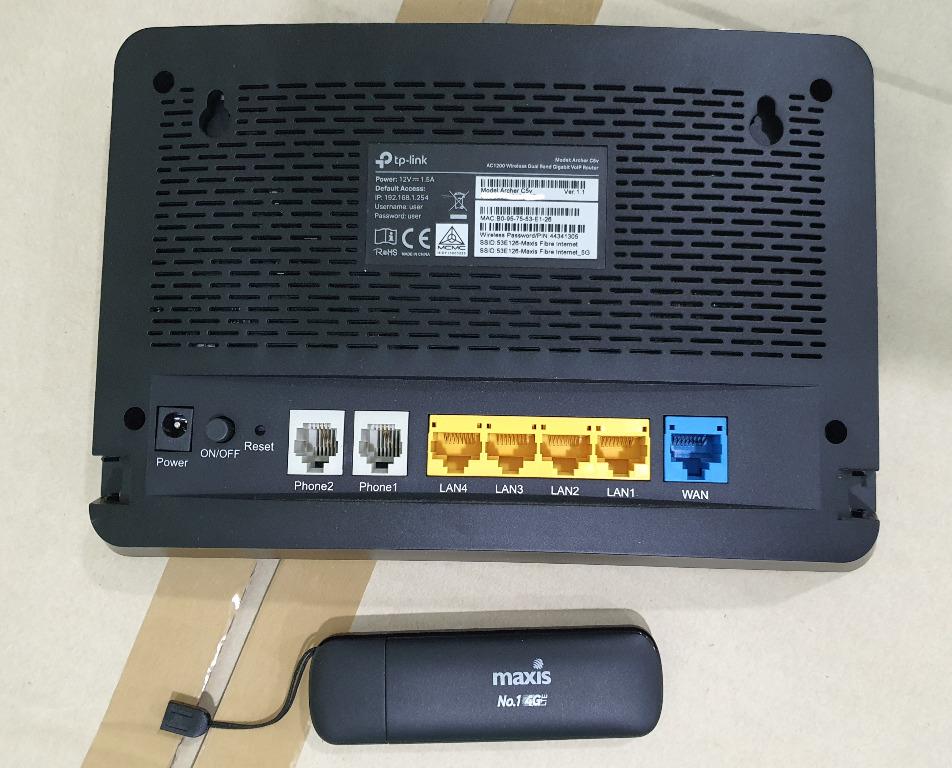 TP-Link c5v maxis modem + dongle, Computers & Tech, Parts & Accessories ...