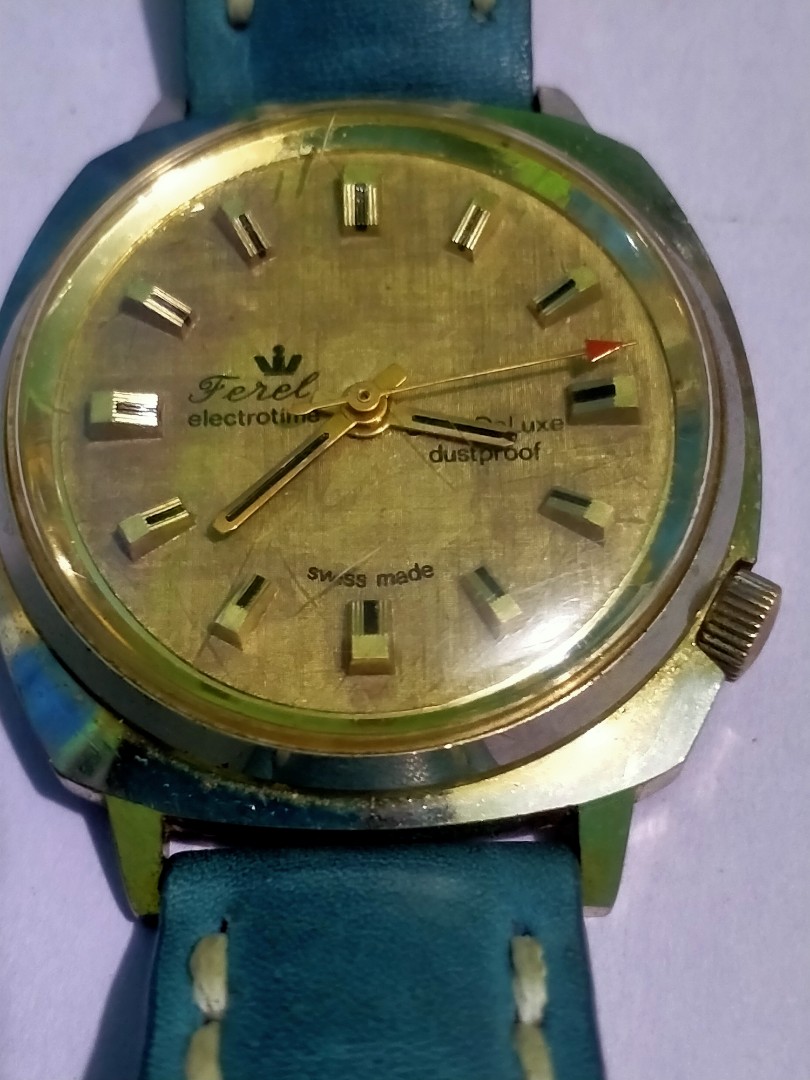 ferel swiss made mens watch, Women's Fashion, Watches & Accessories ...
