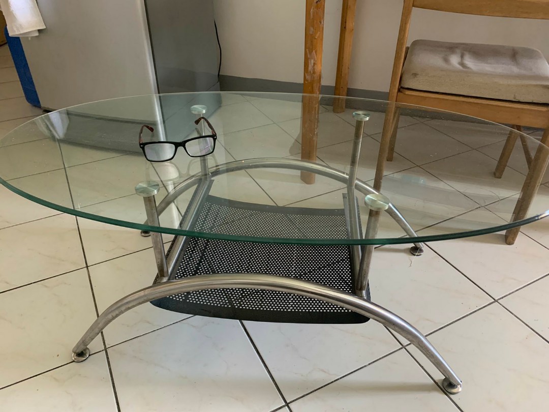 Glass Center Table for Small Sala, Furniture & Home Living, Furniture ...