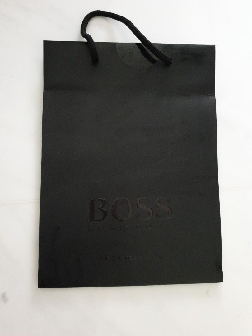 Hugo Boss Paper Bag (black), Luxury, Accessories on Carousell
