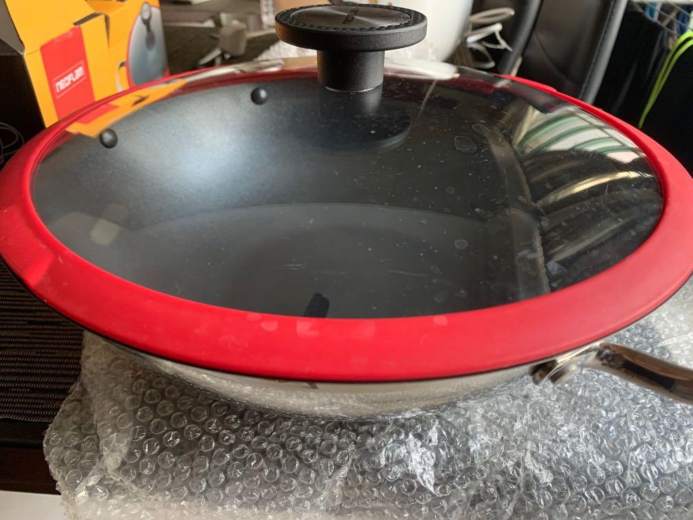 Neoflam Stainless Steel Wok, Furniture & Home Living, Kitchenware ...