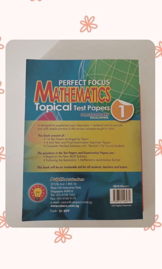 Secondary 1 Math topical test papers, Hobbies & Toys, Books & Magazines ...