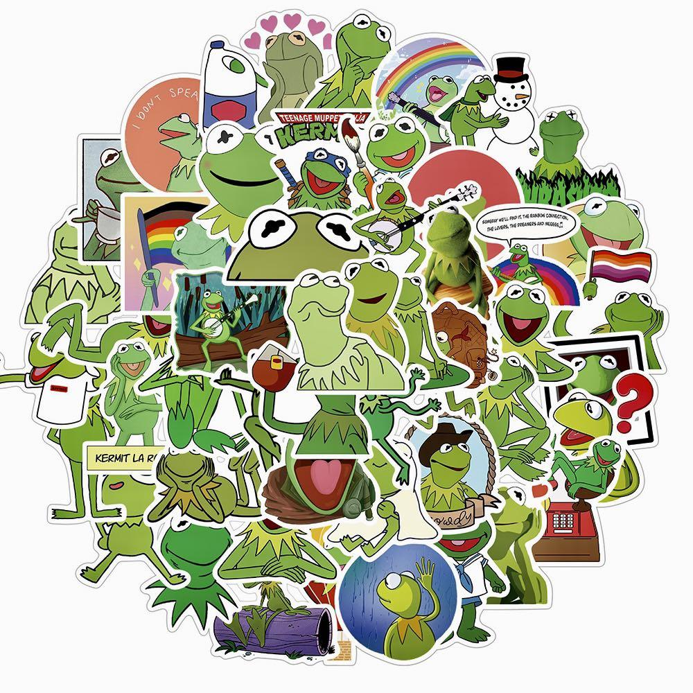 (Stickers) 50pc Kermit The Frog Muppets American Children Television ...