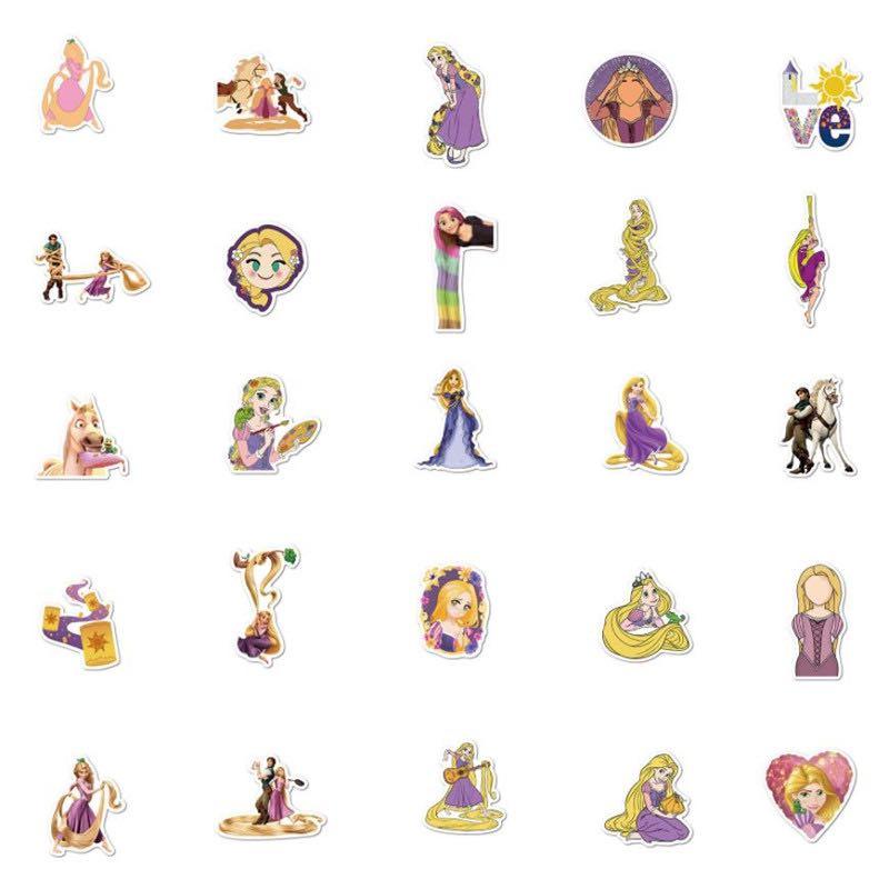 (Stickers) 50pc Tangled Rapunzel Disney Stories American Animated Film ...