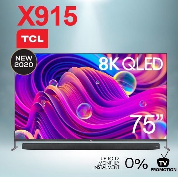 TCL X915 75'' QLED 8K Smart TV, Home Appliances, TVs & Entertainment Systems on Carousell