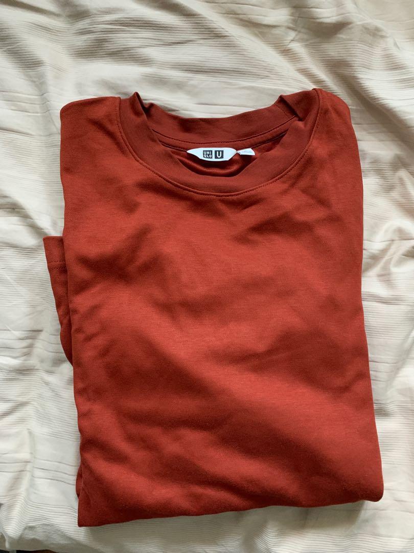 Uniqlo AIRism Oversized Tee - Orange, Men's Fashion, Tops & Sets ...