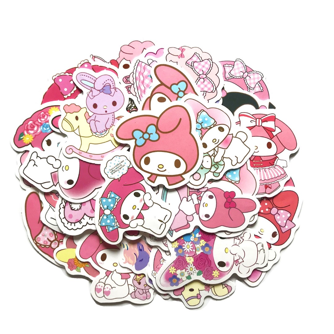 40pcs Cute Sanrio Melody Cartoon Waterproof Stickers, Hobbies & Toys ...