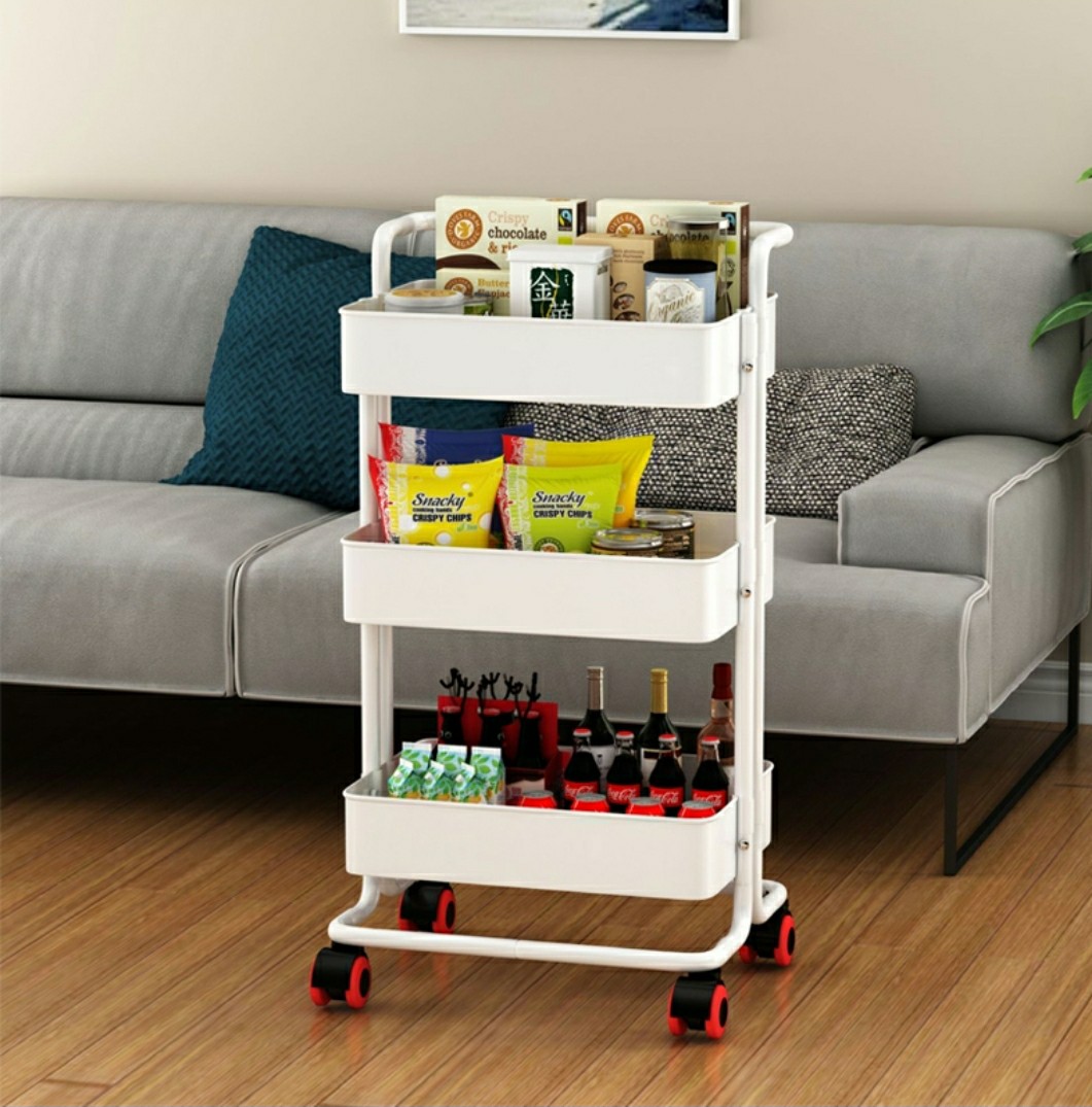 INSTOCK! Babies essential trolley, Kitchen Rack, movable storage with ...
