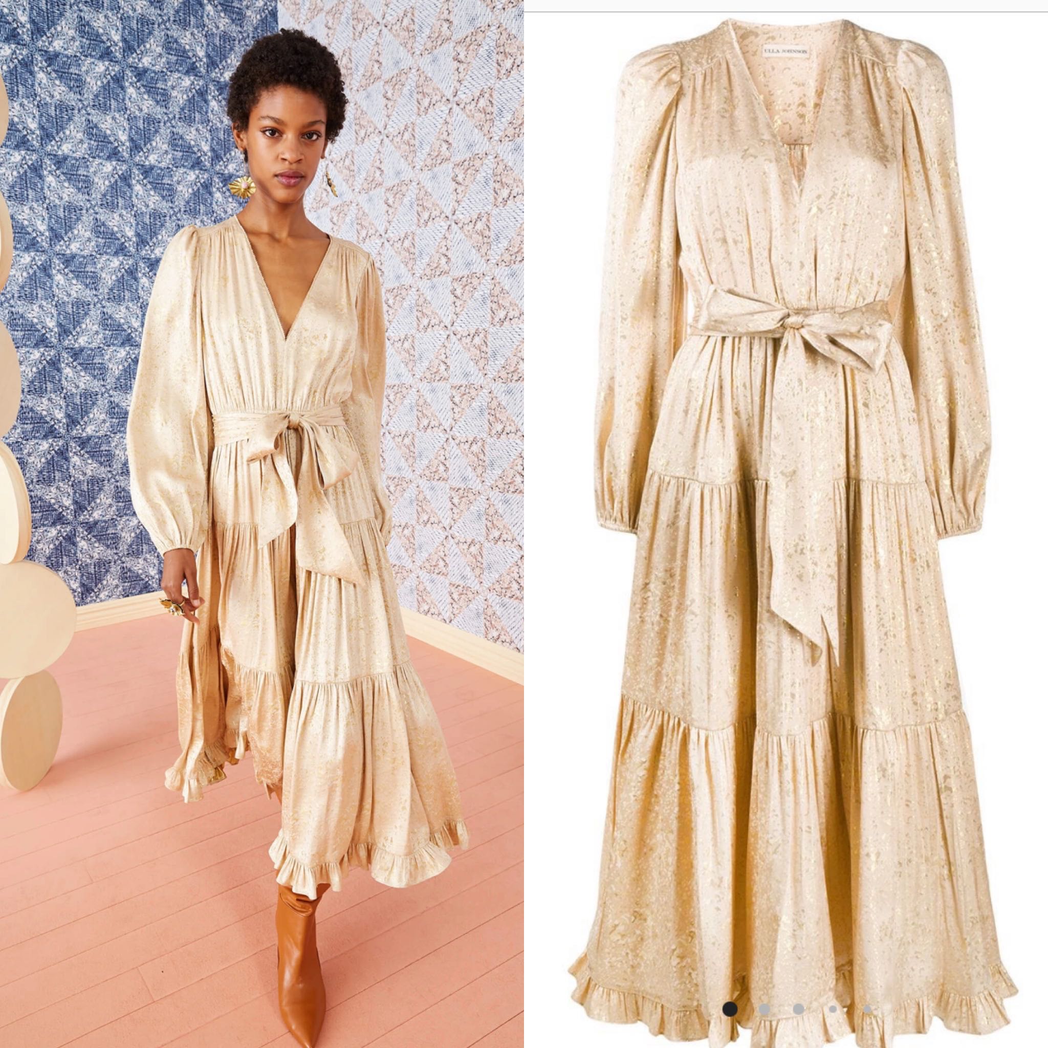 BN Authentic Ulla Johnson Helena Tied Waist Midi Dress, Women's Fashion ...
